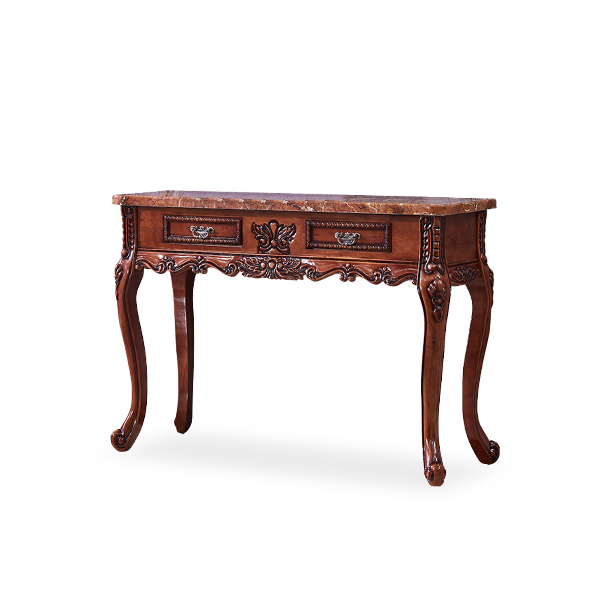 Rite Treasure 51.18" Brown Rectangular Solid Wood; Marble Console Table | Wayfair
